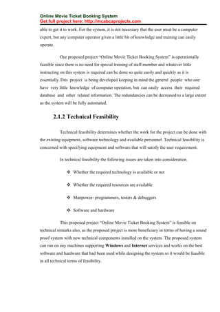 Online movie booking synopsis | DOC