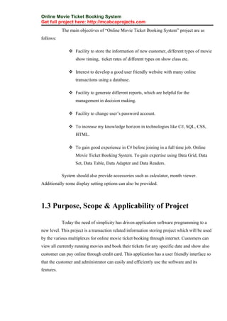 Online movie booking synopsis | PDF