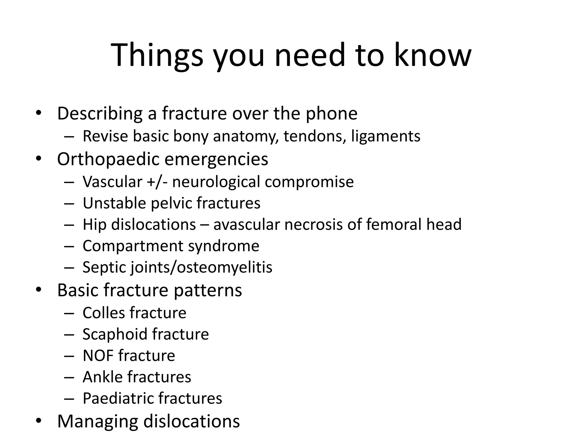 Orthopaedics 101 | PPTX