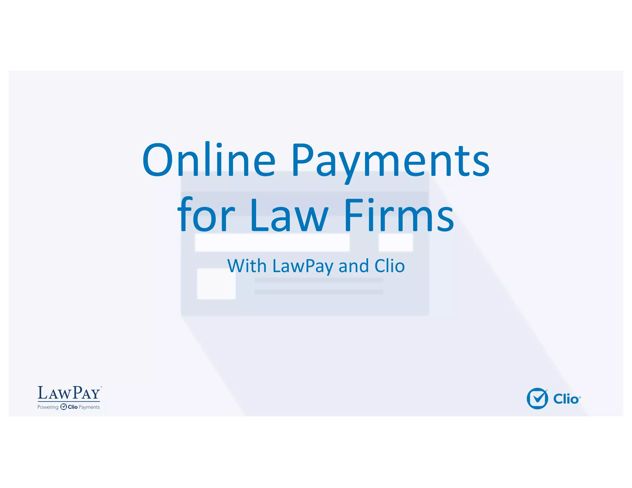 Online Payments for Law Firms with LawPay and Clio | PDF | Credit Cards ...