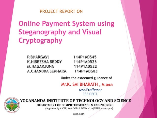 Online paymentusingsteganographt&Visualcryptography | PPTX
