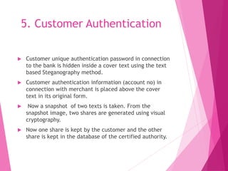 Online paymentusingsteganographt&Visualcryptography | PPT