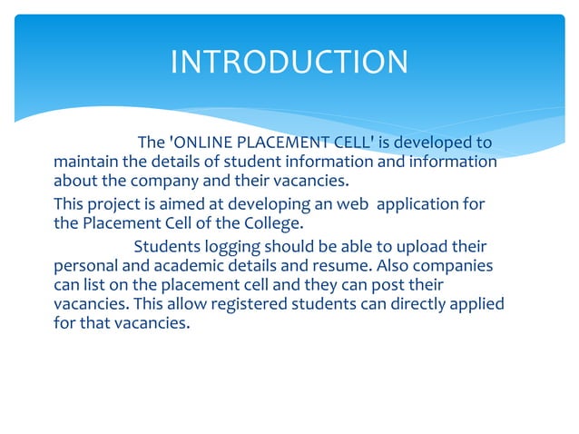 Online placement cell ppt-TvC | PPTX | Resume Writing and Advice | Job Search