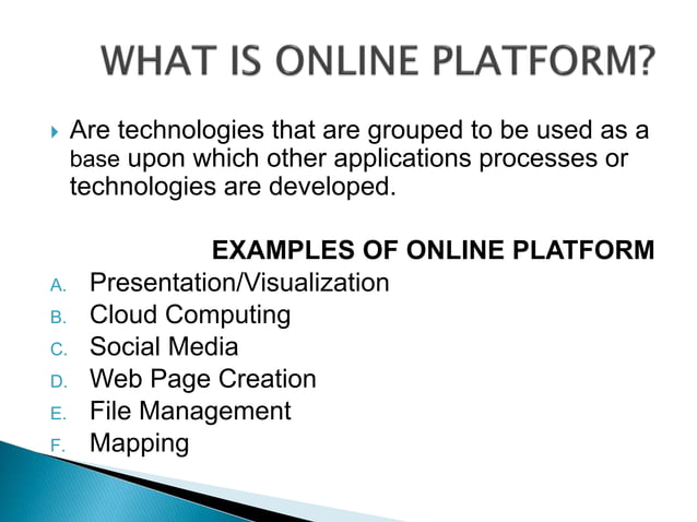 Online platforms | PPT