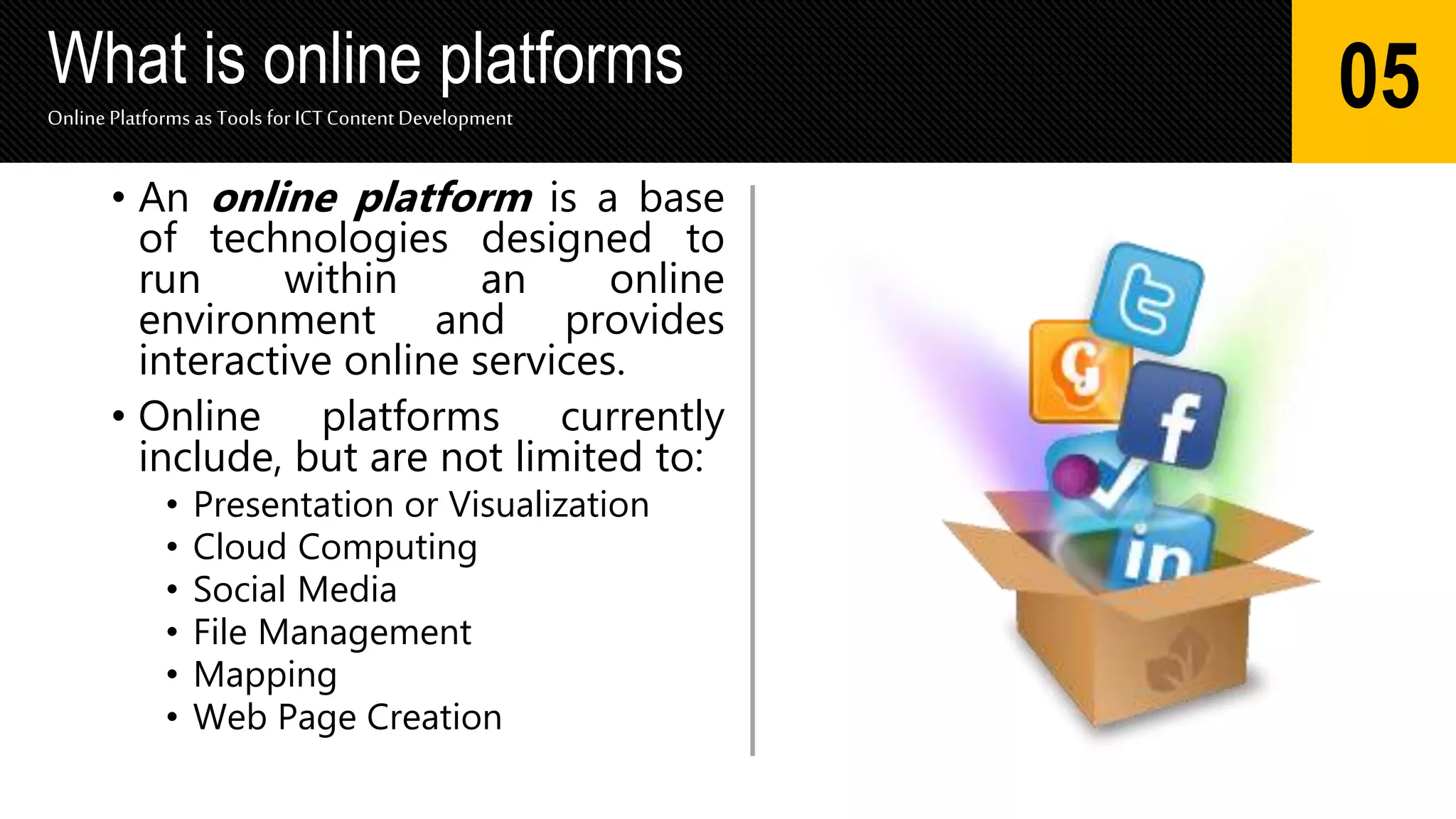 Online platforms for ICT Content Development | PPTX