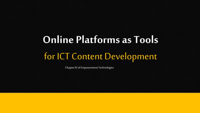 Online platforms for ICT Content Development | PPTX | Web Design and ...