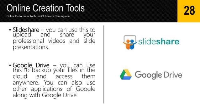 Online platforms for ICT Content Development | PPTX | Web Design and ...