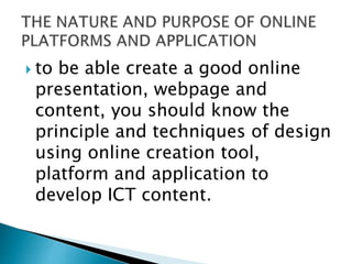 Online platforms for ict content development | PPTX