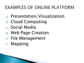 Online platforms for ict content development | PPTX