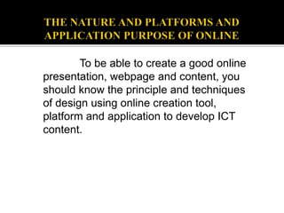 Online platforms for ict content development | PPT