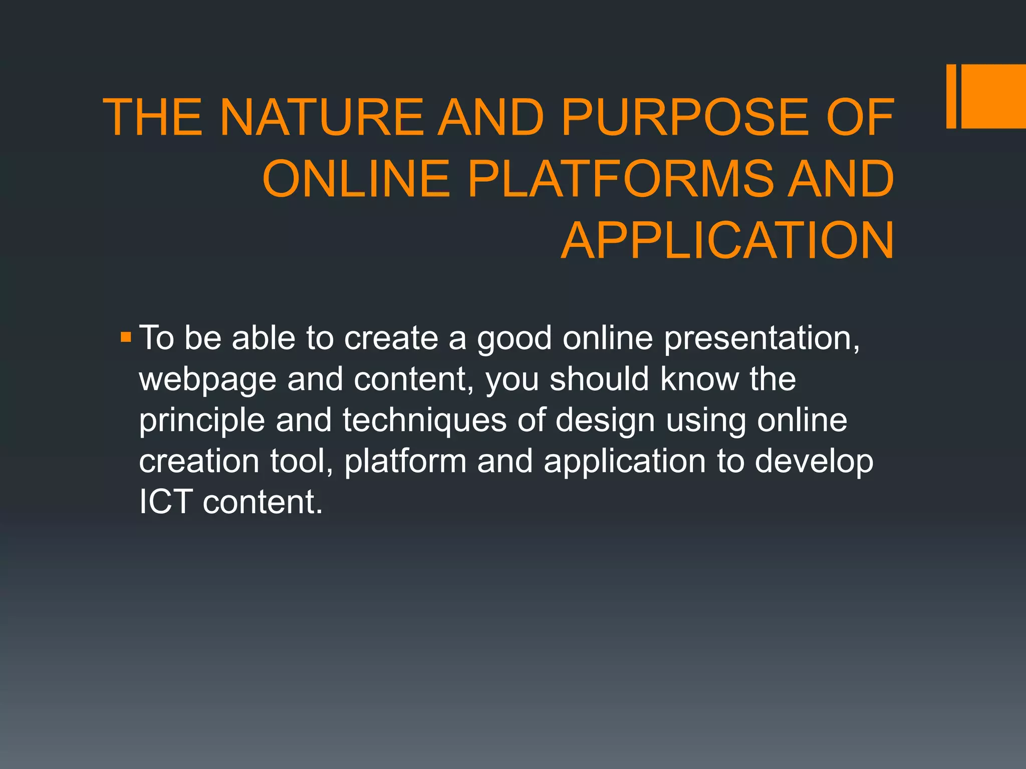Online platforms for ict content development | PPTX