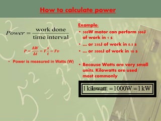 Mechanics (work, energy and power) | PPTX