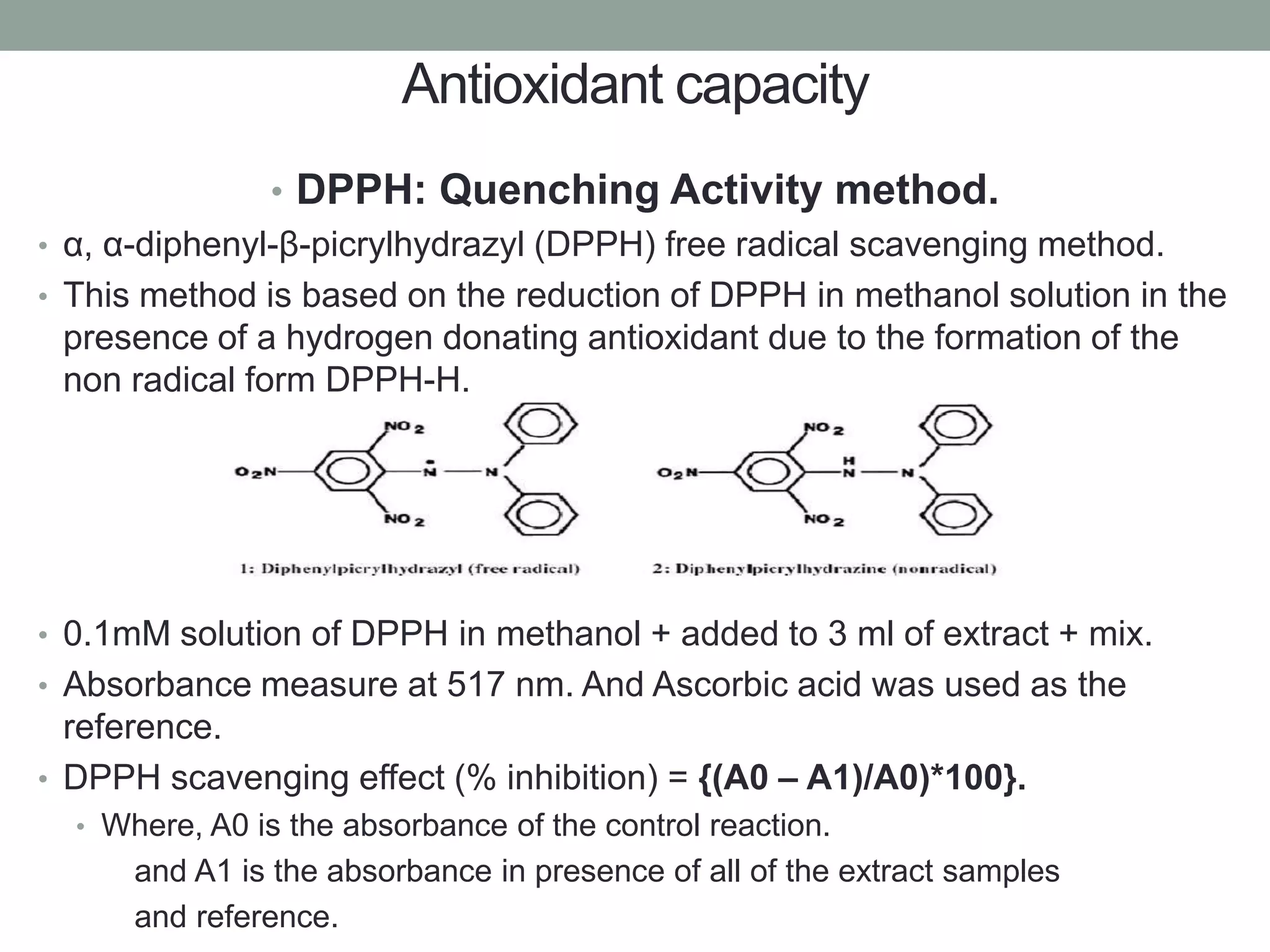 How to find antioxidant properties from selected plants | PPTX