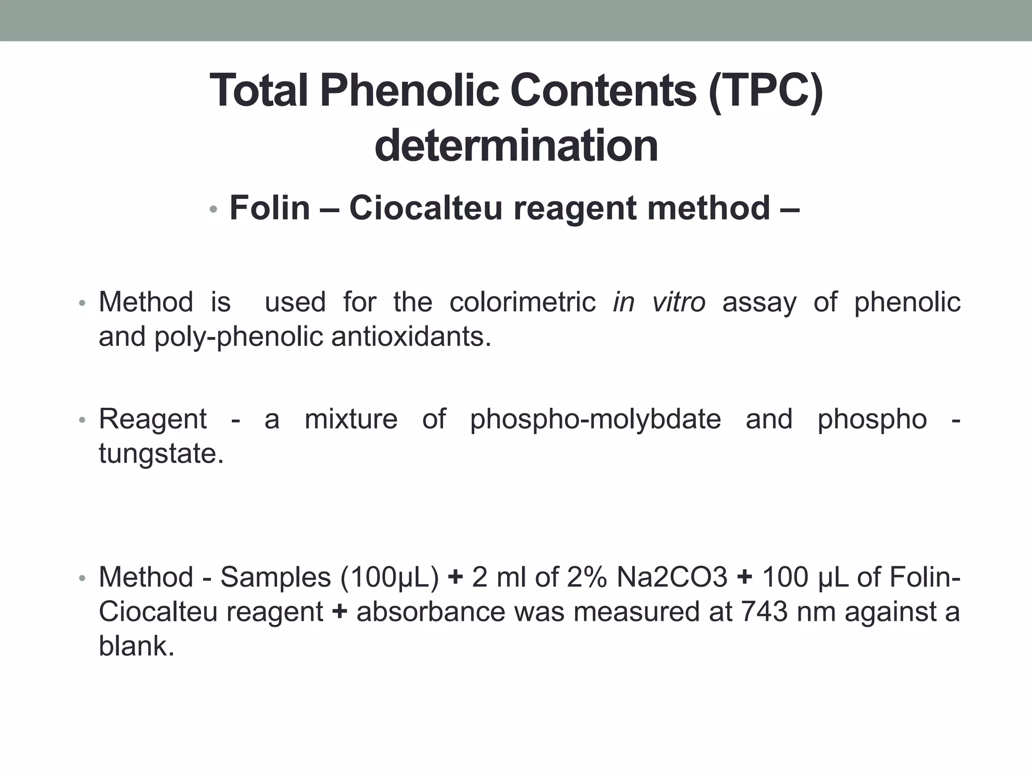 How to find antioxidant properties from selected plants | PPTX