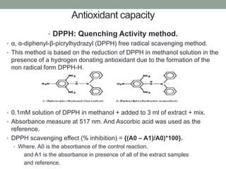 How to find antioxidant properties from selected plants | PPTX