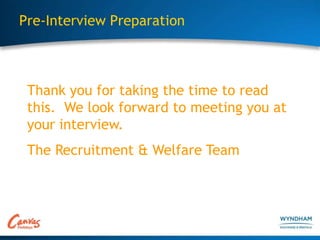 Canvas Holidays pre interview preparation | PPTX