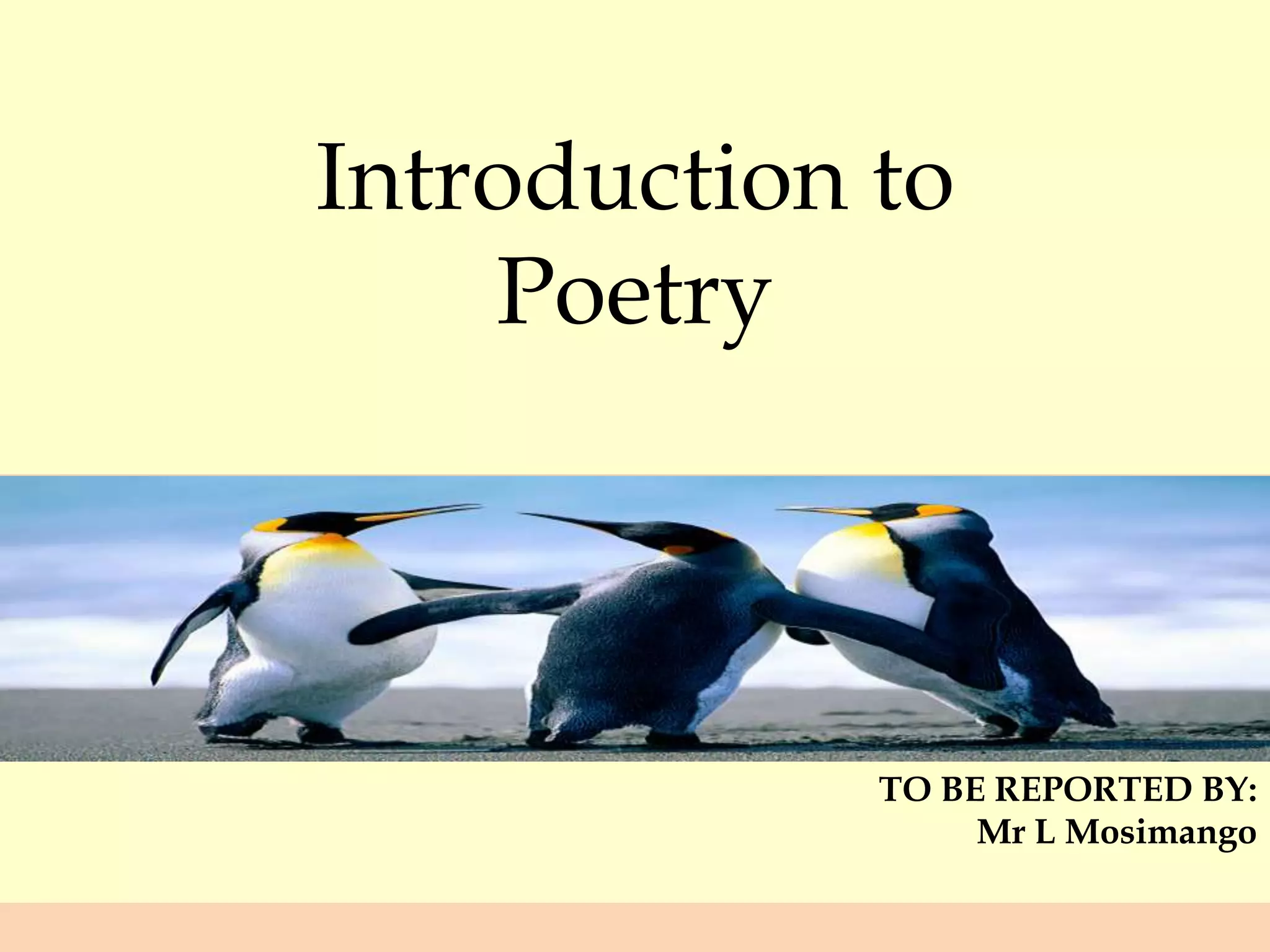Introduction to poetry | PPTX