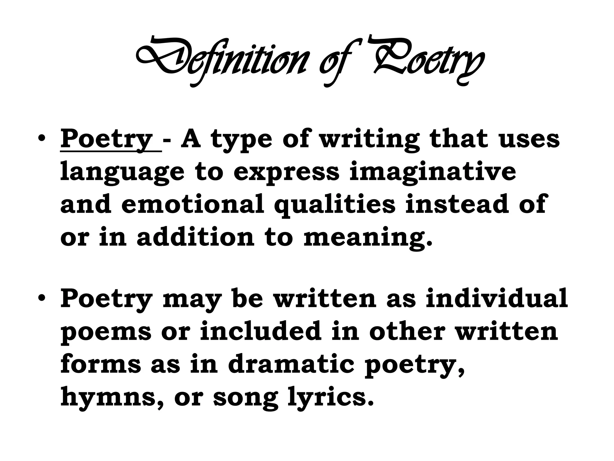 Introduction to poetry | PPTX