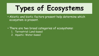 Ecosystems Module 1: Abiotic & Biotic Factors | PPTX