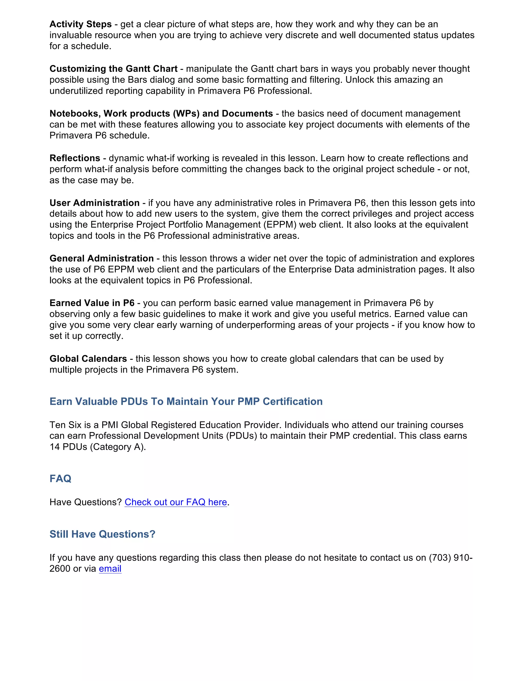 Online primavera p6 advanced topics training | PDF