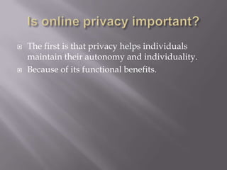 Online privacy | PPT