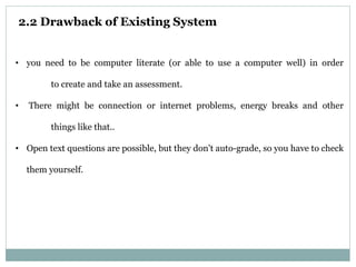 Online Quiz System Project Report ppt | PPTX