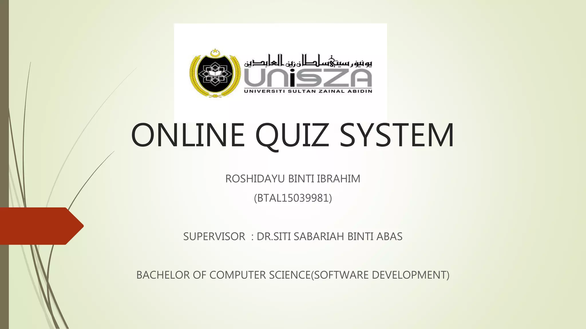 Online quiz system | PPTX