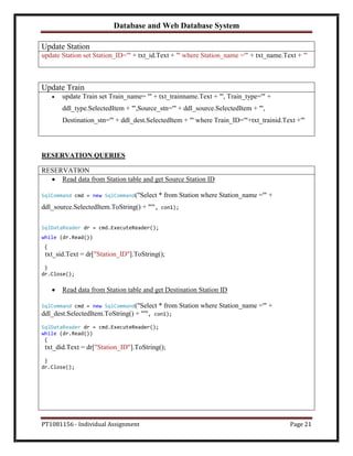 Online railway reservation system | DOCX