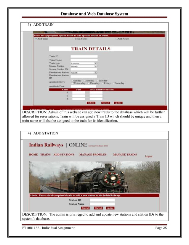 Online railway reservation system | DOCX