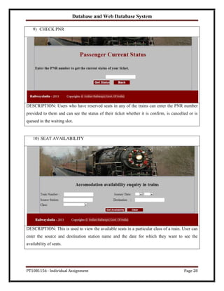 Online railway reservation system | DOCX