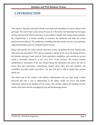 Online railway reservation system | DOCX