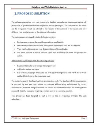 Online railway reservation system | DOCX