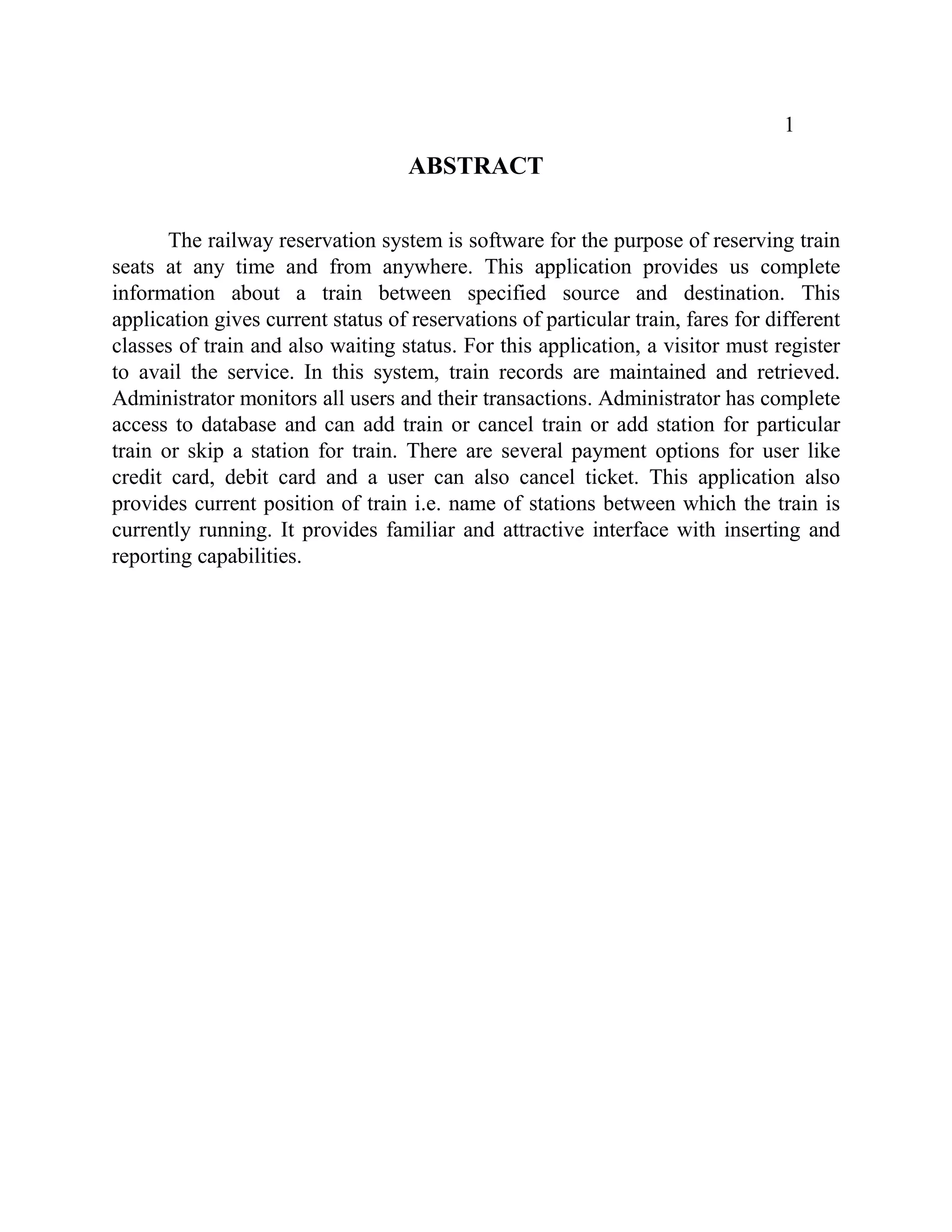 Online railway reservation system | PDF