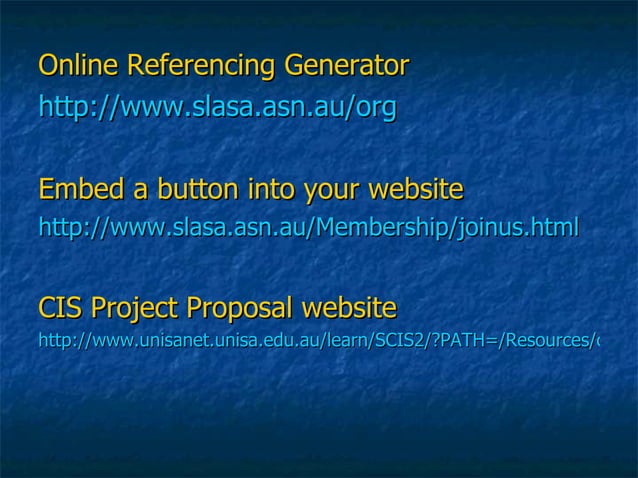SLASA Online Referencing Generator | PPT