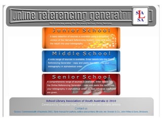 SLASA Online Referencing Generator | PPT