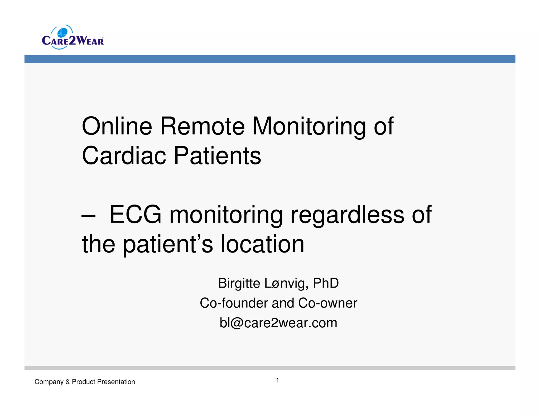 Online Remote Monitoring of Cardiac Patients | PPT