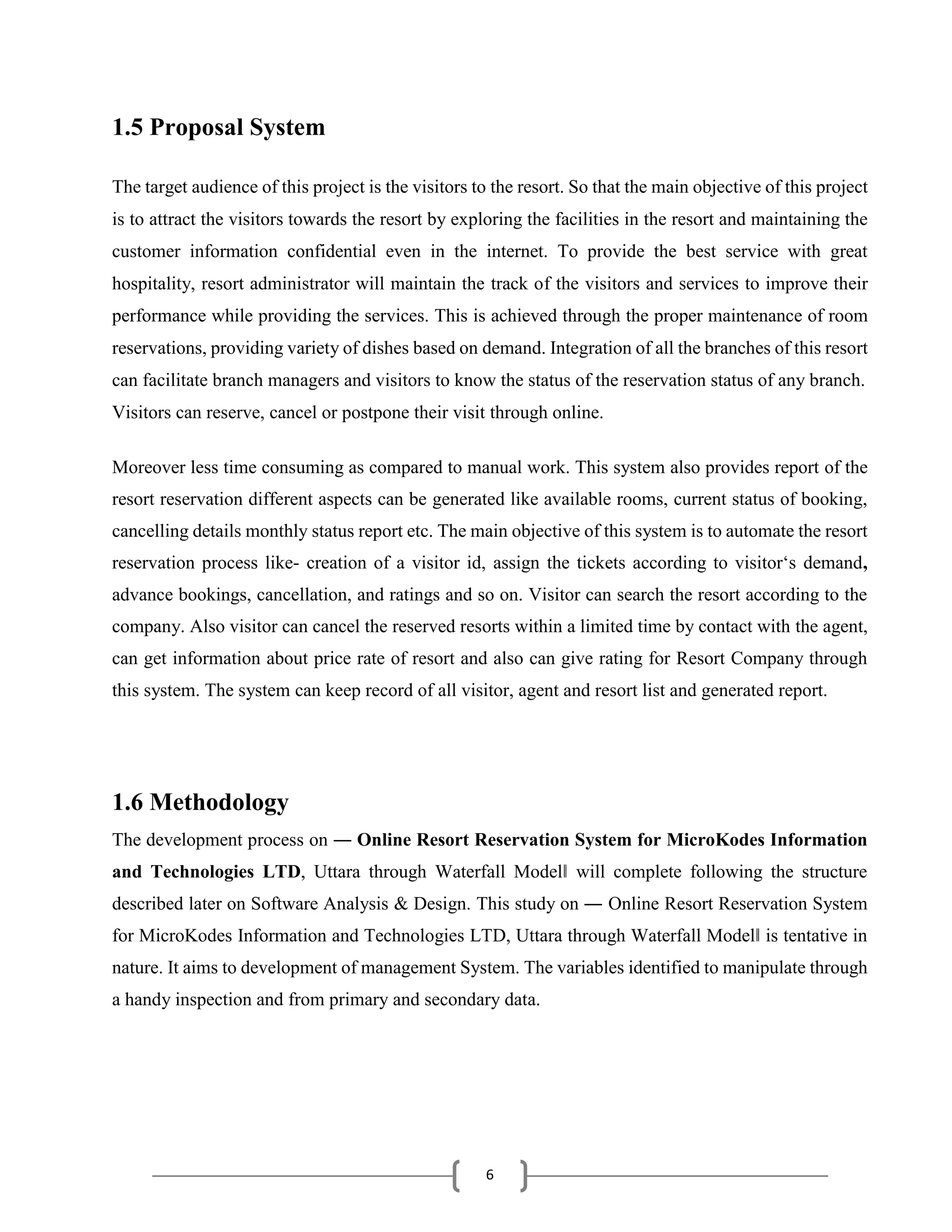 Online resort reservation system report (practicum) | PDF