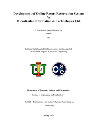 Online resort reservation system report (practicum) | PDF