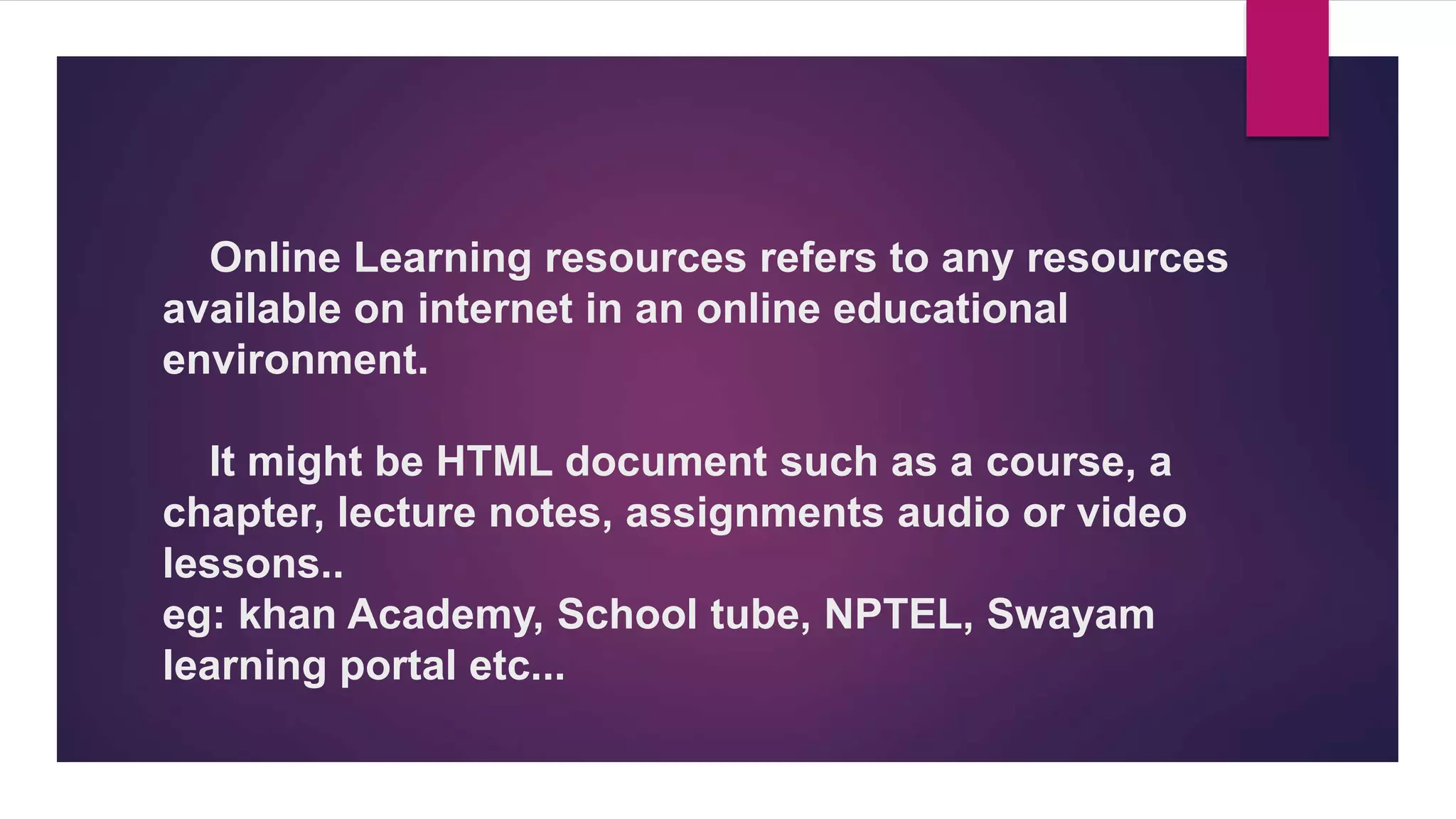 Online Learning resource | PPTX