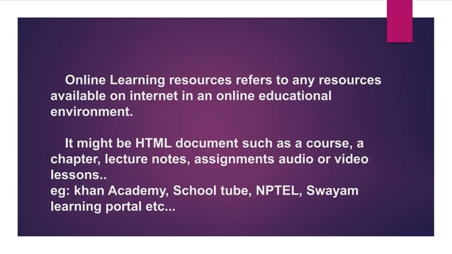 Online Learning resource | PPTX