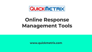 online response management tools in India | PPT