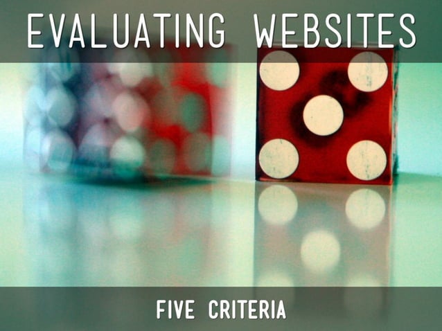Review Essay Evaluating Websites: Defining Criteria & The Five Criteria ...