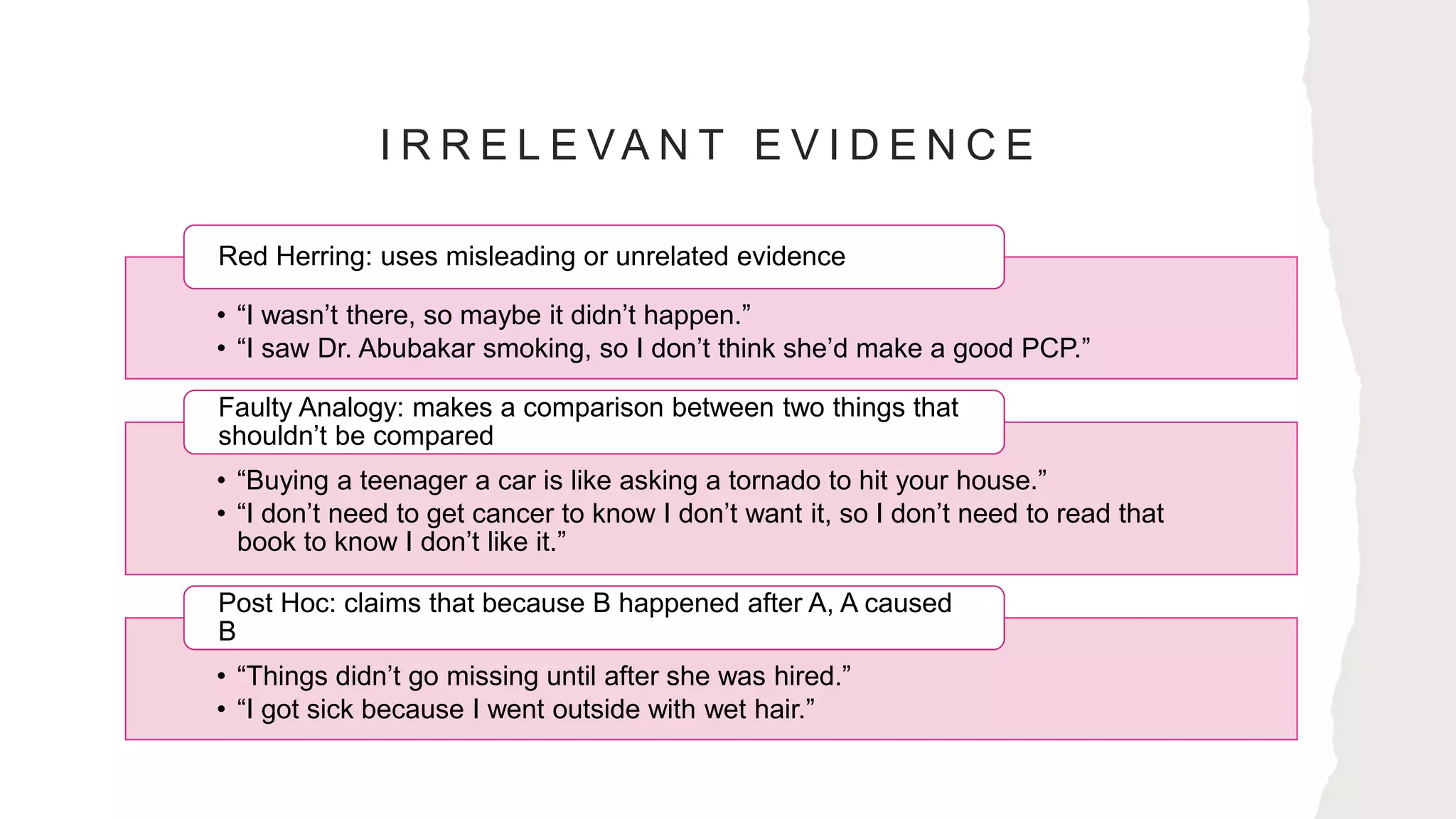Rhetorical Fallacies for Advanced Composition | PPT