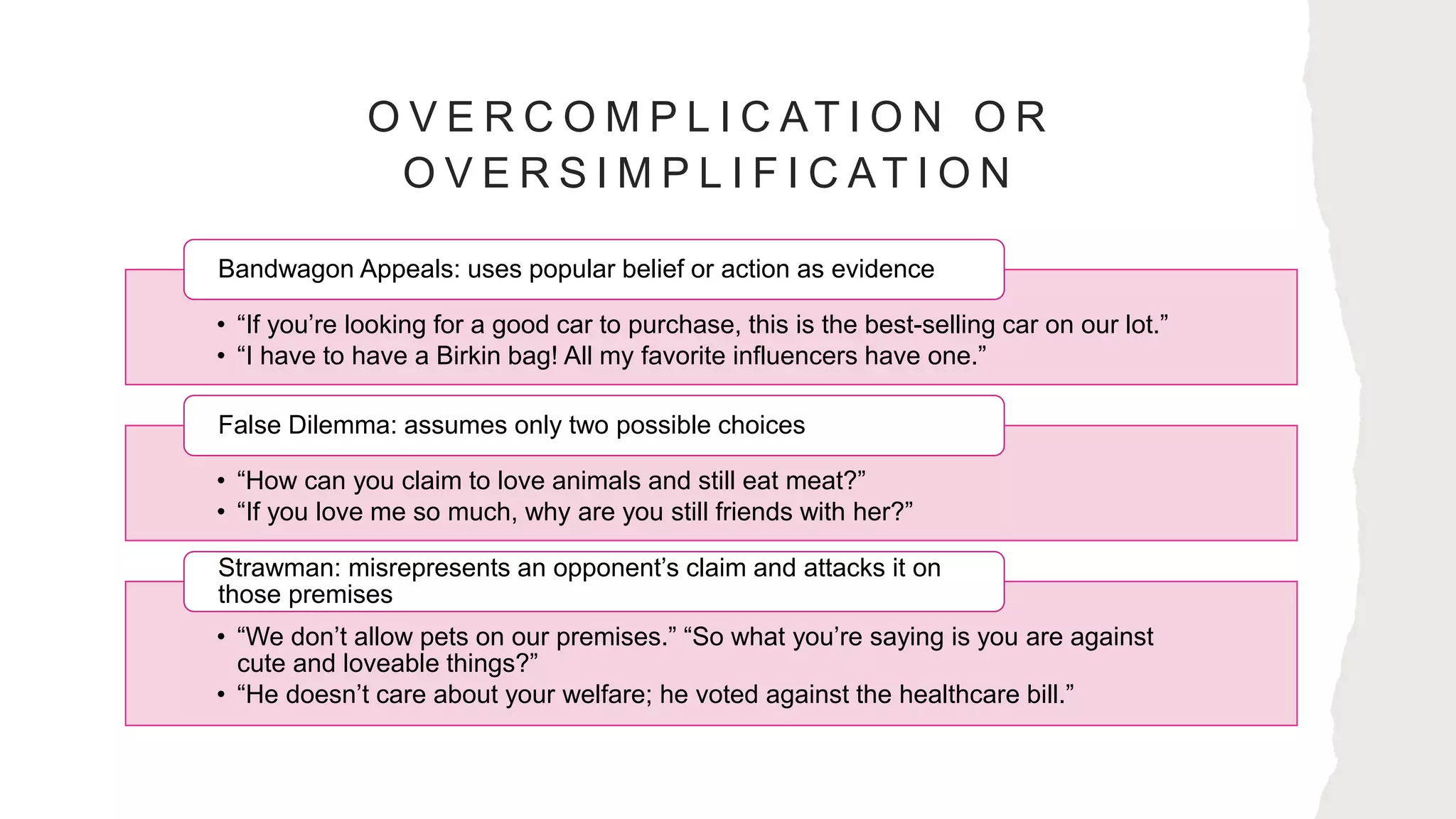 Rhetorical Fallacies for Advanced Composition | PPT