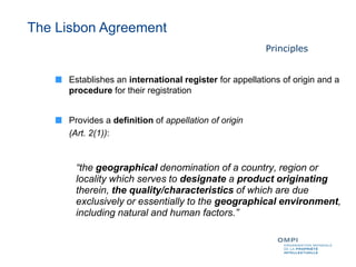 Existing global and regional legal frameworks for origin-branding, and ...