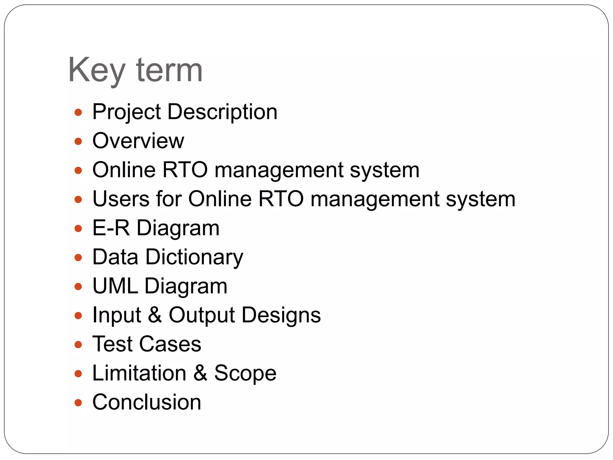 Online rto management system | PPTX