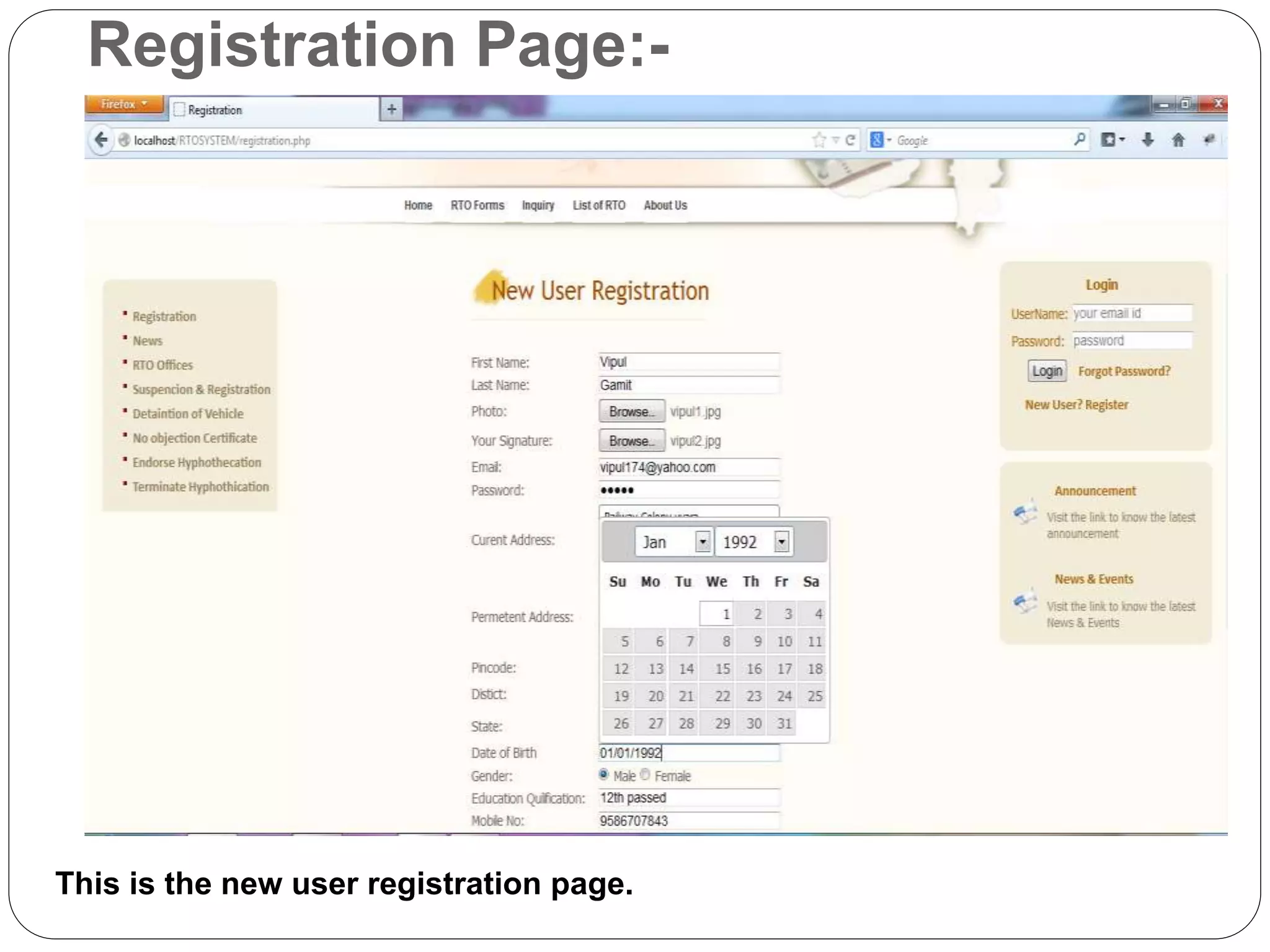 Online rto management system | PPTX