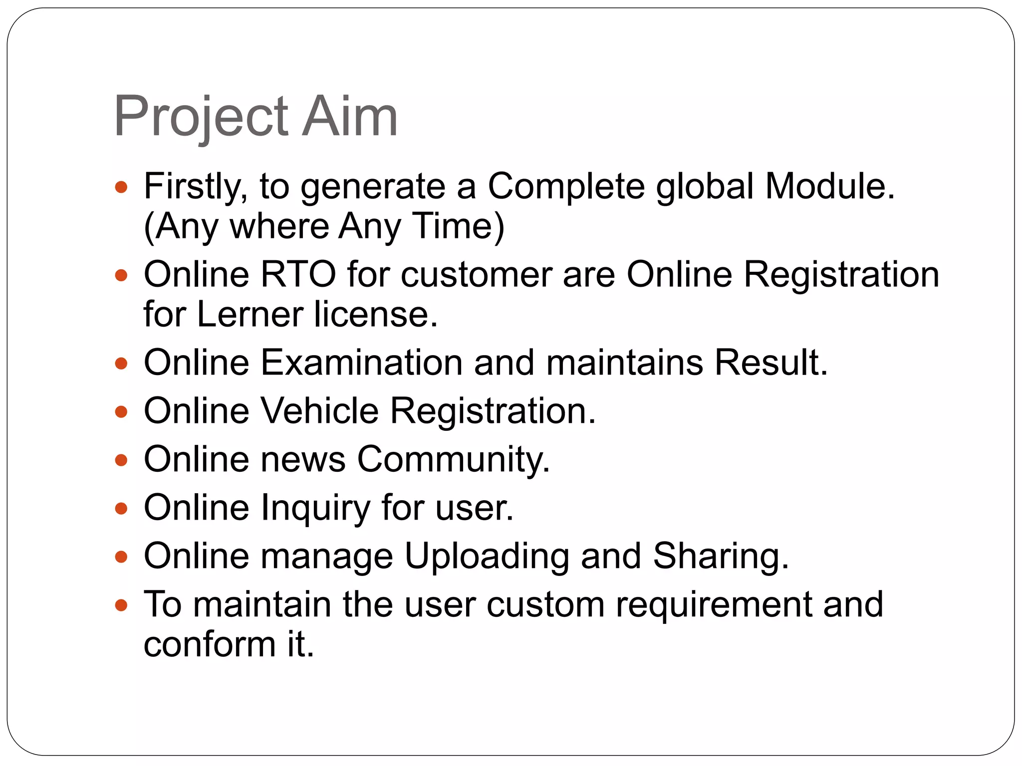 Online rto management system | PPTX