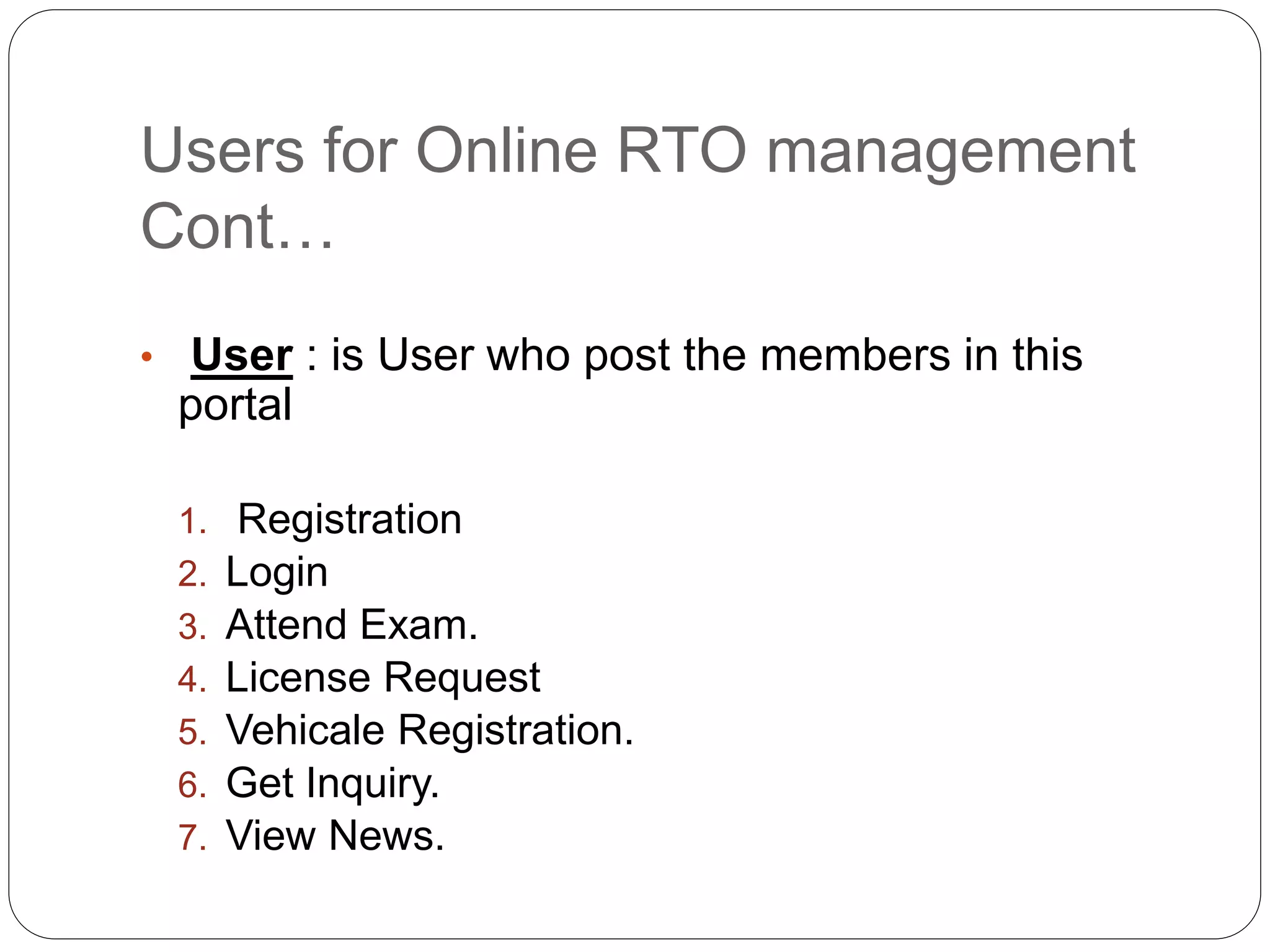 Online rto management system | PPTX
