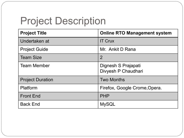 Online rto management system | PPTX